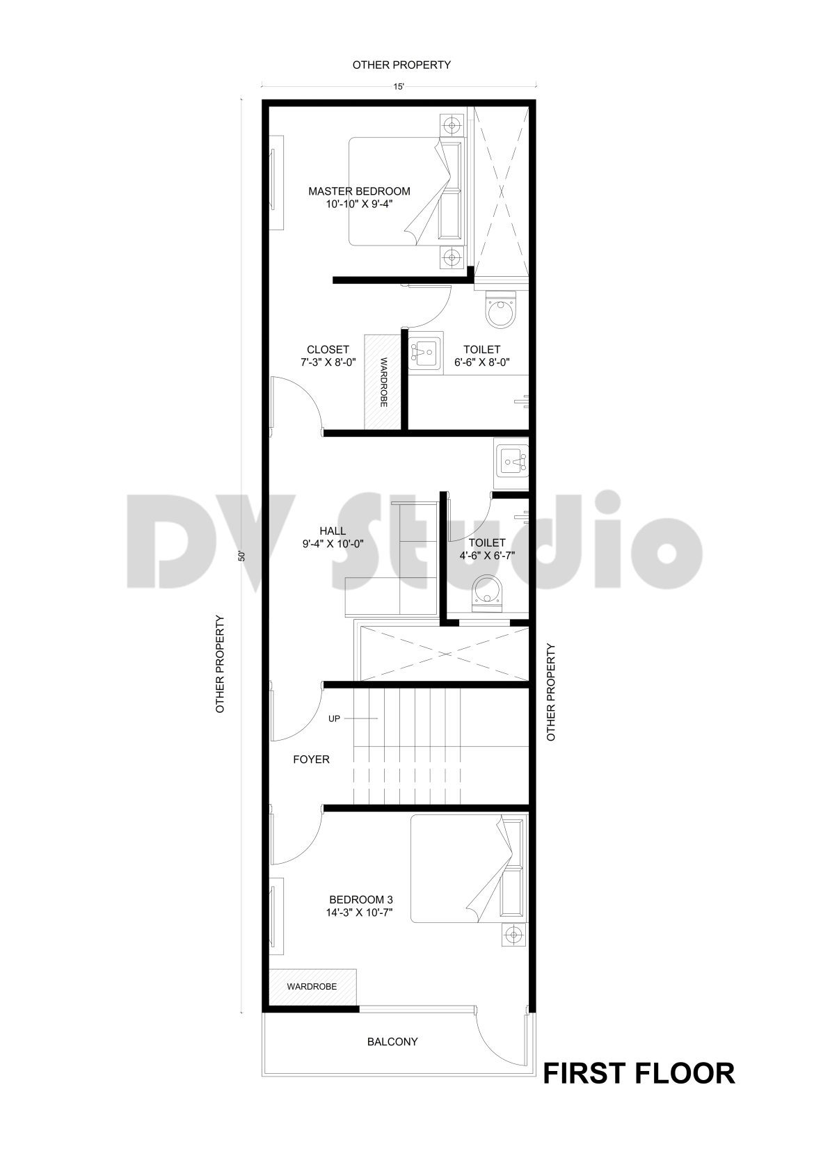 15X50 House Design - DV Studio