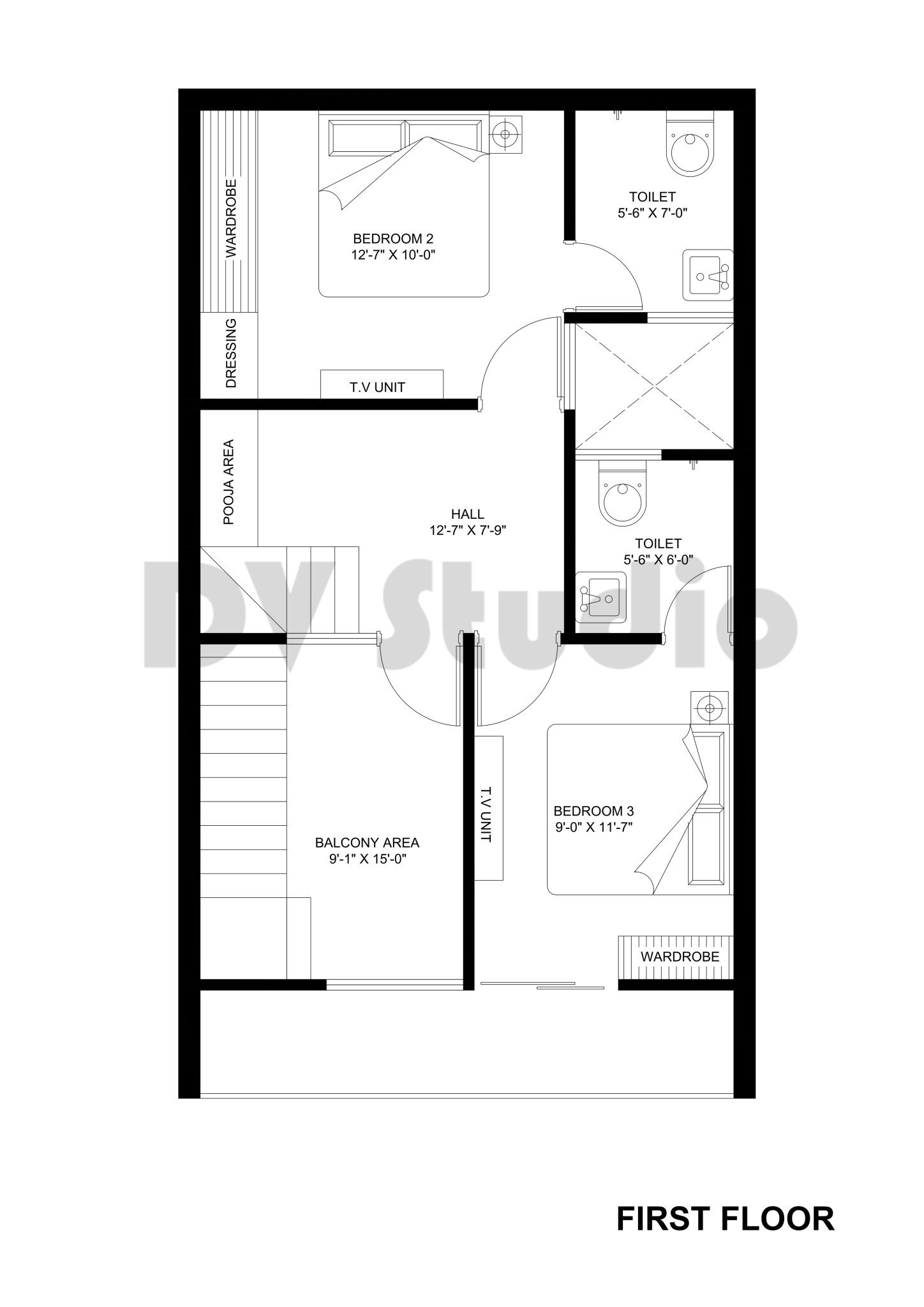 20X35 House Design - DV Studio