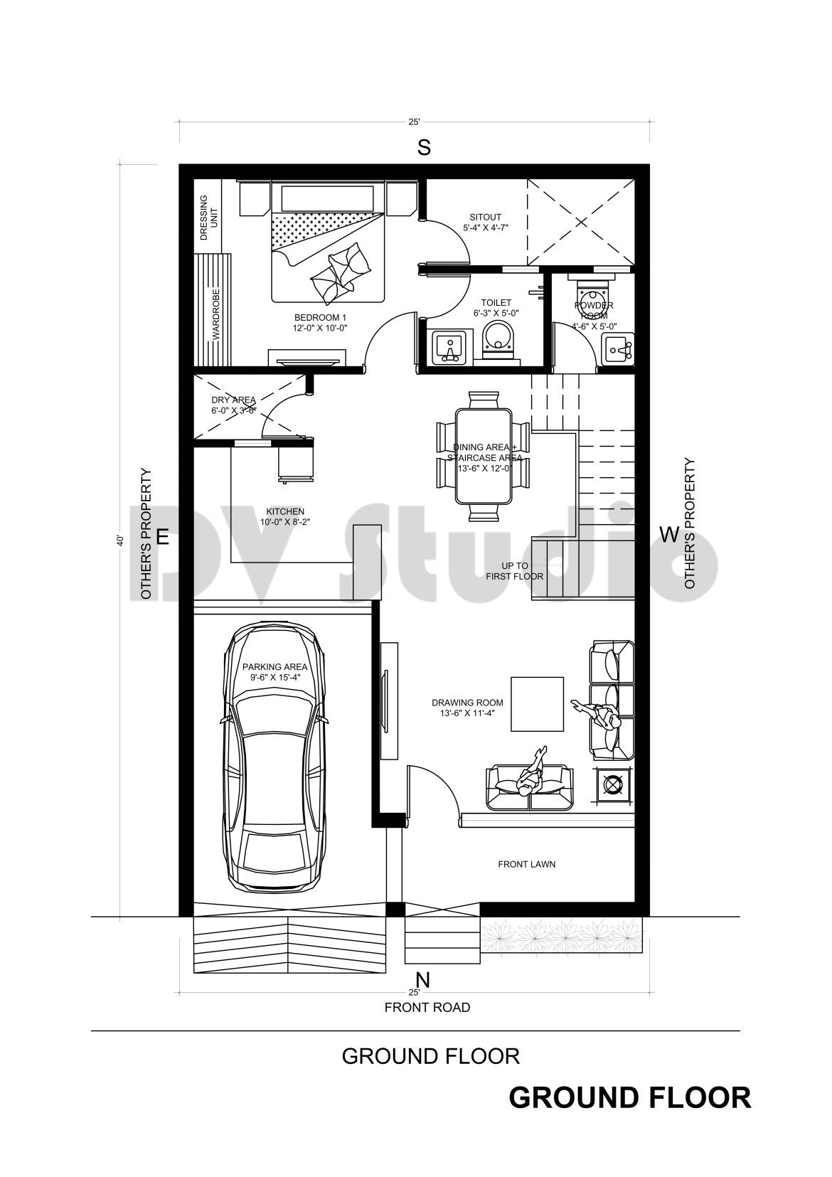 25X40 House Design - DV Studio