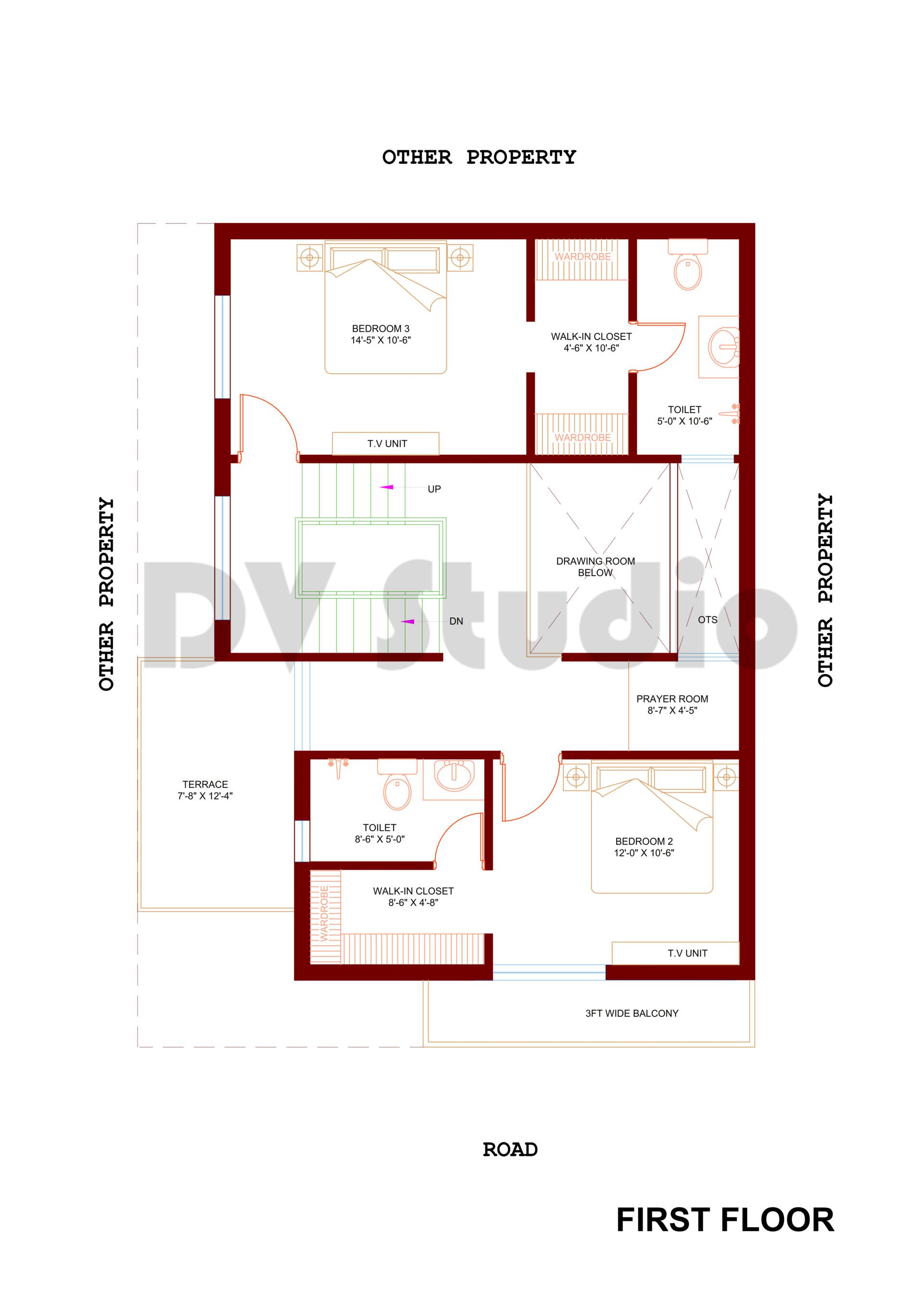30X40 House Design Option 8 - DV Studio