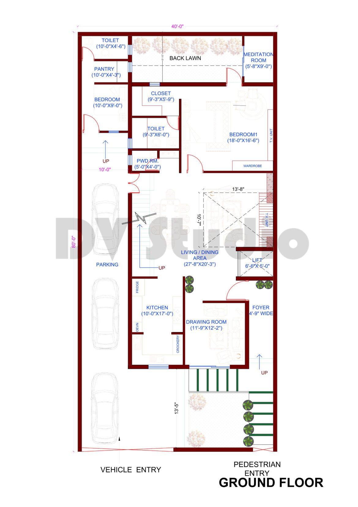 40X80 House Design - DV Studio