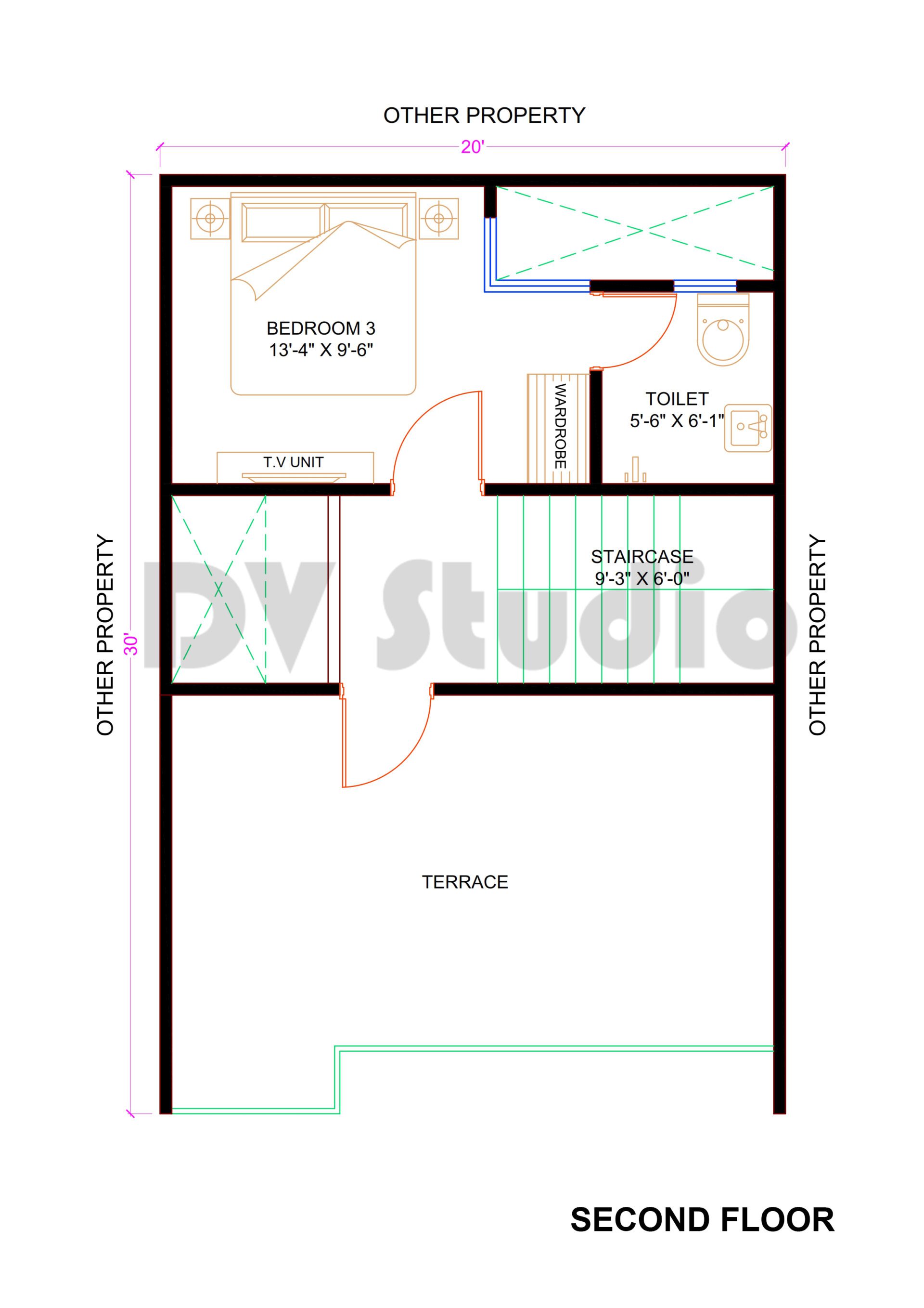 20X30 House Design Option 5 - DV Studio