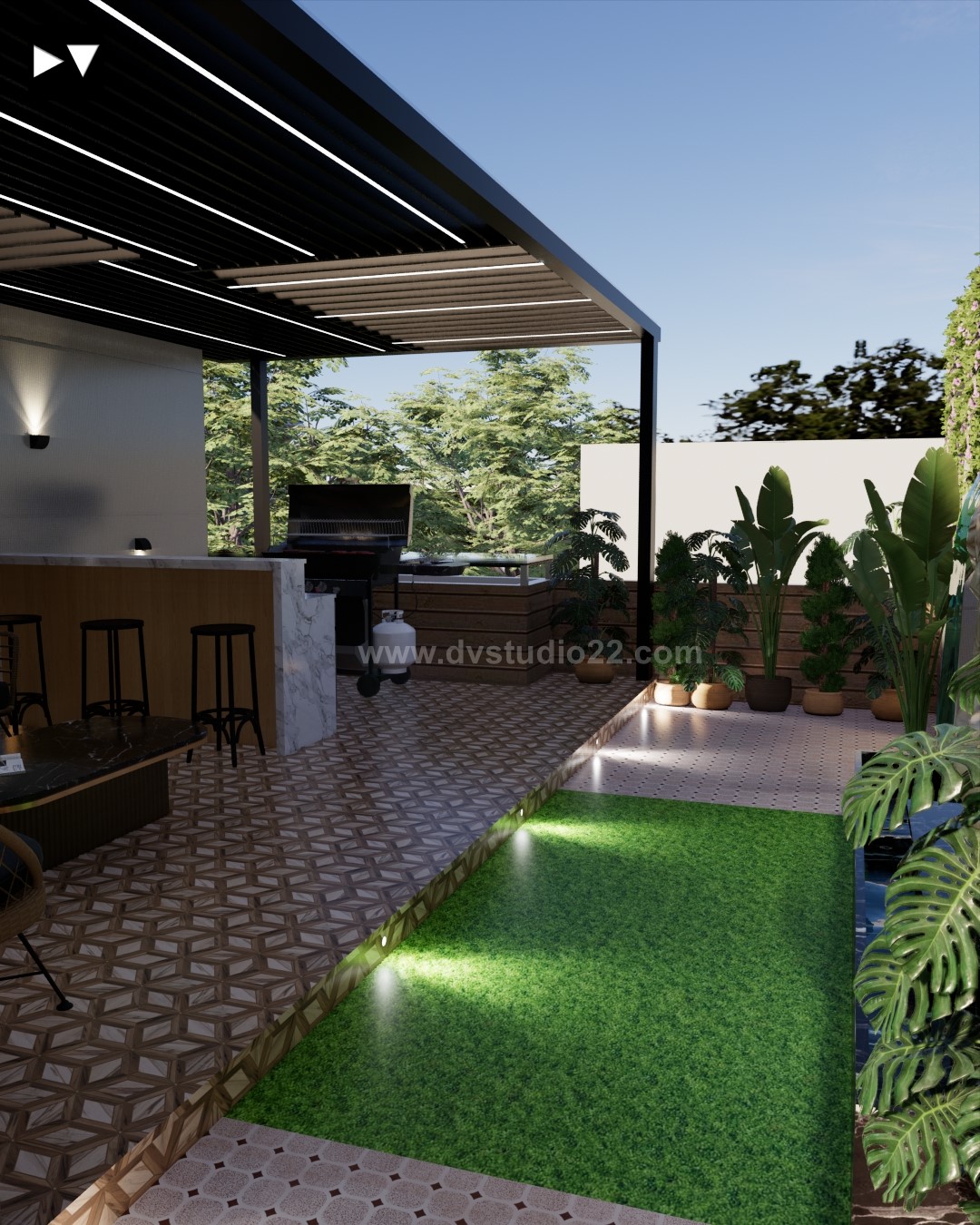 20x30 house plans Terrace Garden - DV Studio