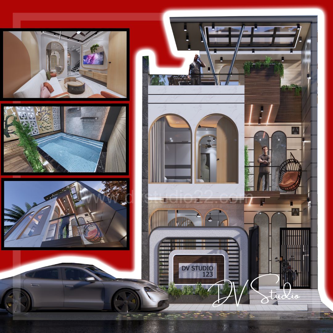 20x30 House Plans 3D - 3BHK - Option 8 - 600 Sqft | 65 Gaj - DV Studio