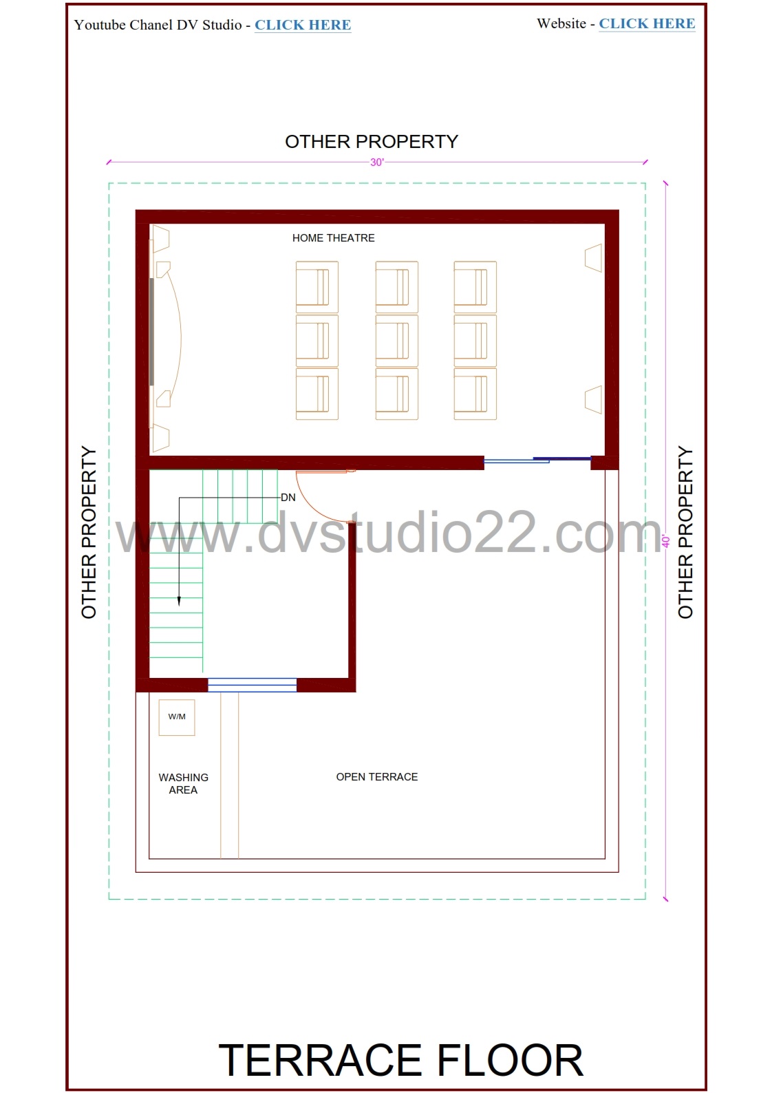 30x40 House Plans 3D - 3BHK + 2BHK + Office + Home Theatre - Option 15 ...